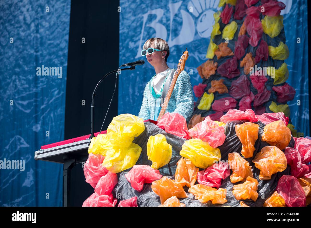 Nuremberg, Allemagne. 02nd juin 2023. Johann Bonitz (basse, synthétiseur, chant) du groupe pop ...