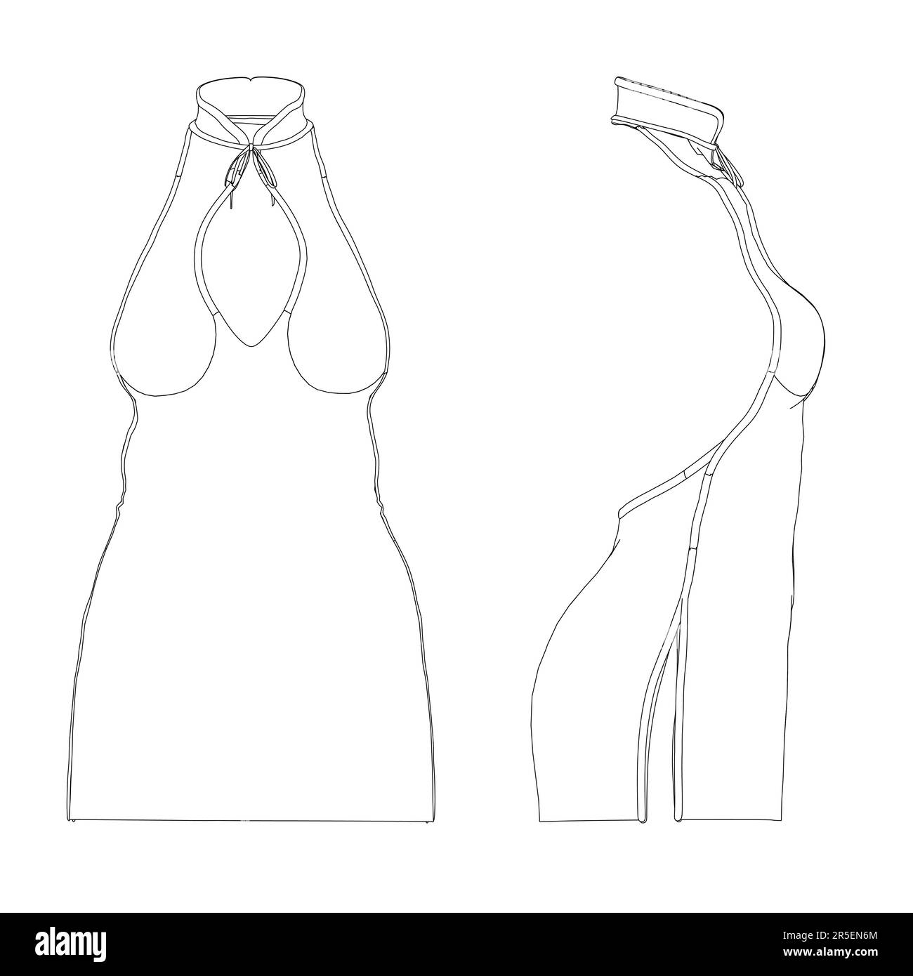 Croquis de vêtements devant et dos Banque de photographies et d’images ...