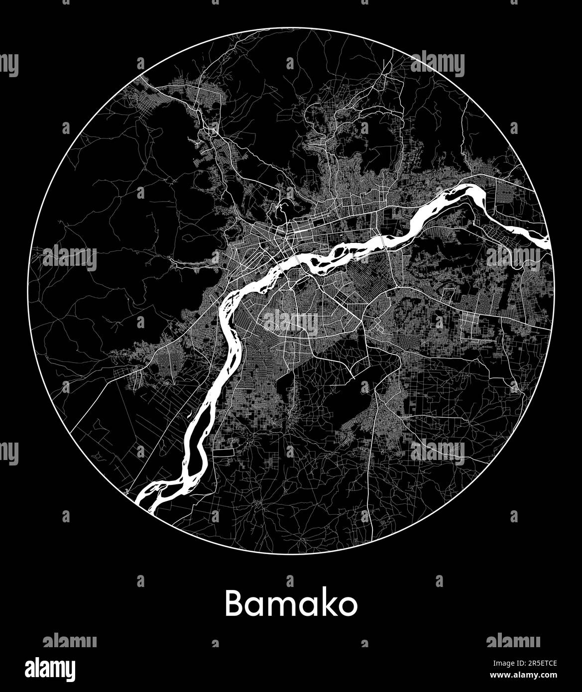 Carte de la ville Bamako Mali Afrique illustration vectorielle Image ...
