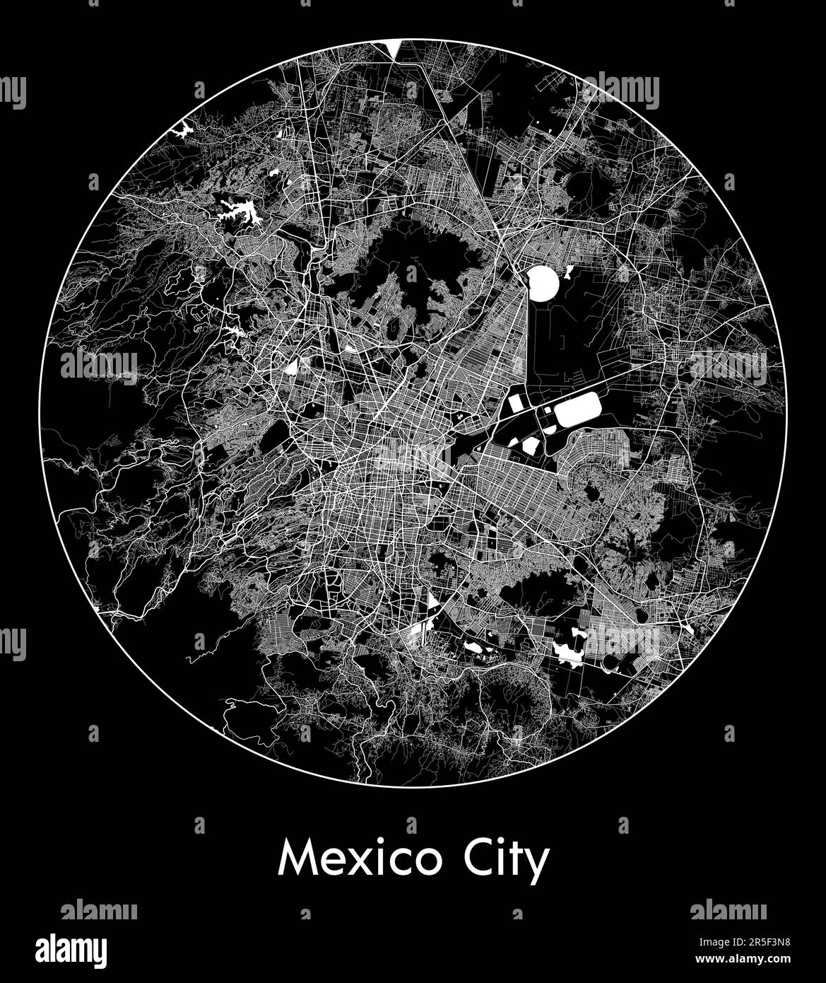 Ciudad de mexico mapa de vectores Banque d'images noir et blanc - Alamy