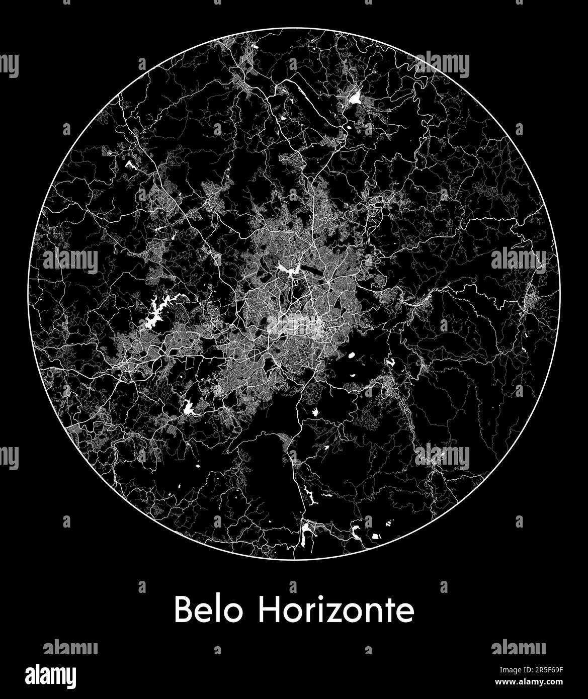 Map belo horizonte Banque d'images noir et blanc - Alamy