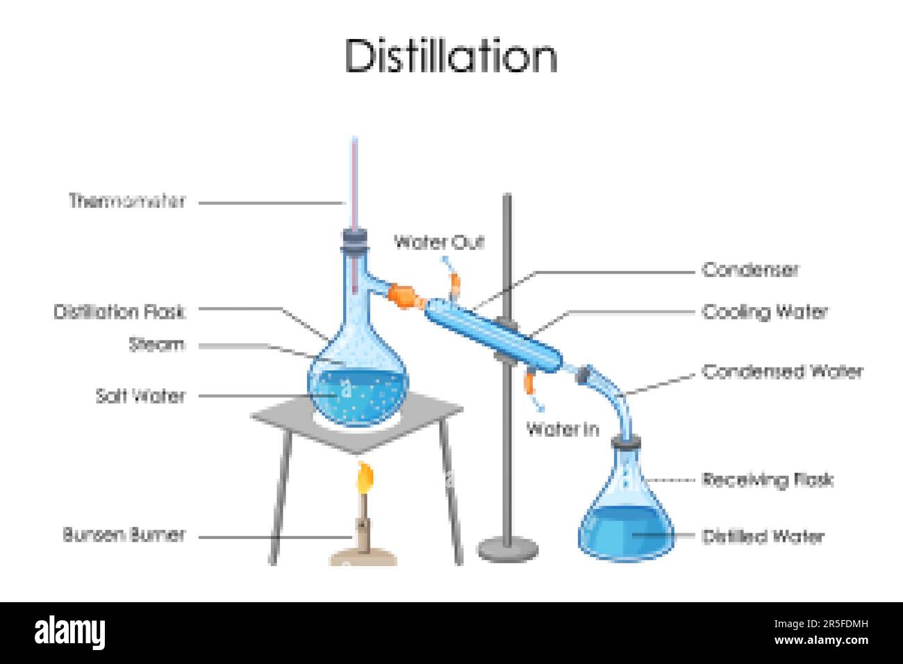 Schéma pédagogique du diagramme montrant la physique et la chimie ...