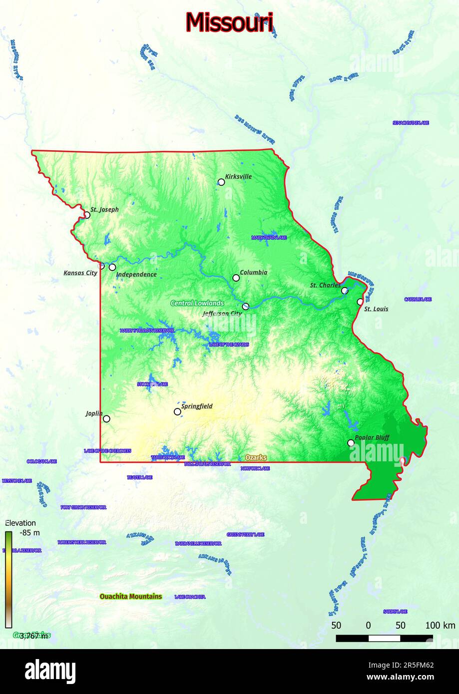 Mapas del río missouri cartografía geografía Banque de photographies et ...