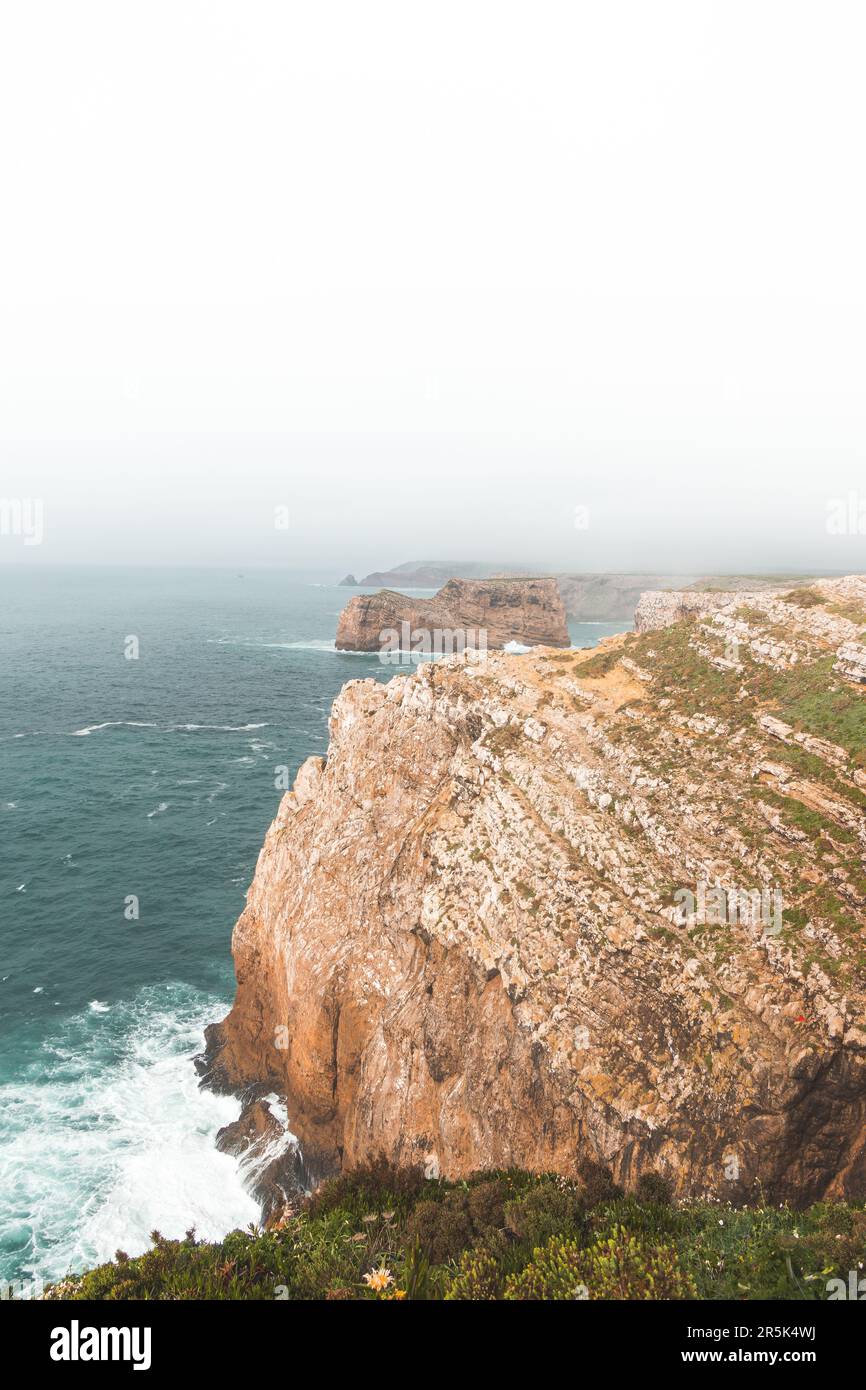 Cap Cabo de Sao Vicente dans le sud-ouest du Portugal dans la région de ...