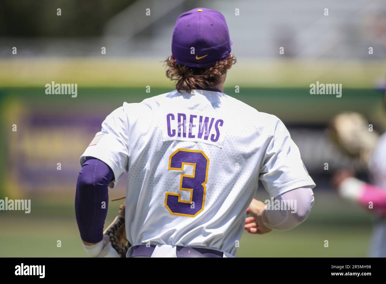 June 4, 2023: LSU outfielder Dylan Crews (3) jogs out to his spot ...