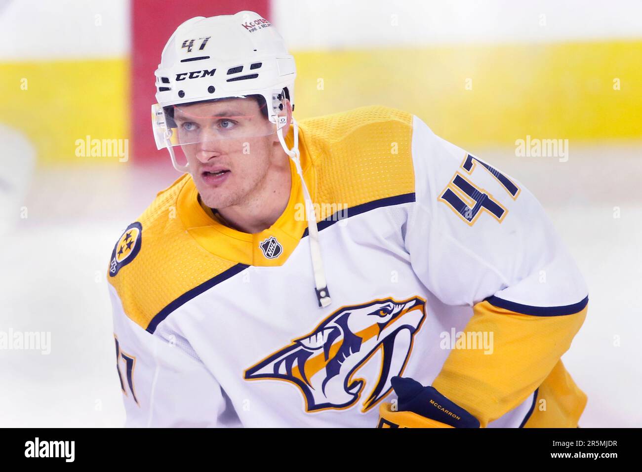 NHL profile photo on Nashville Predators player Michael McCarron at a ...