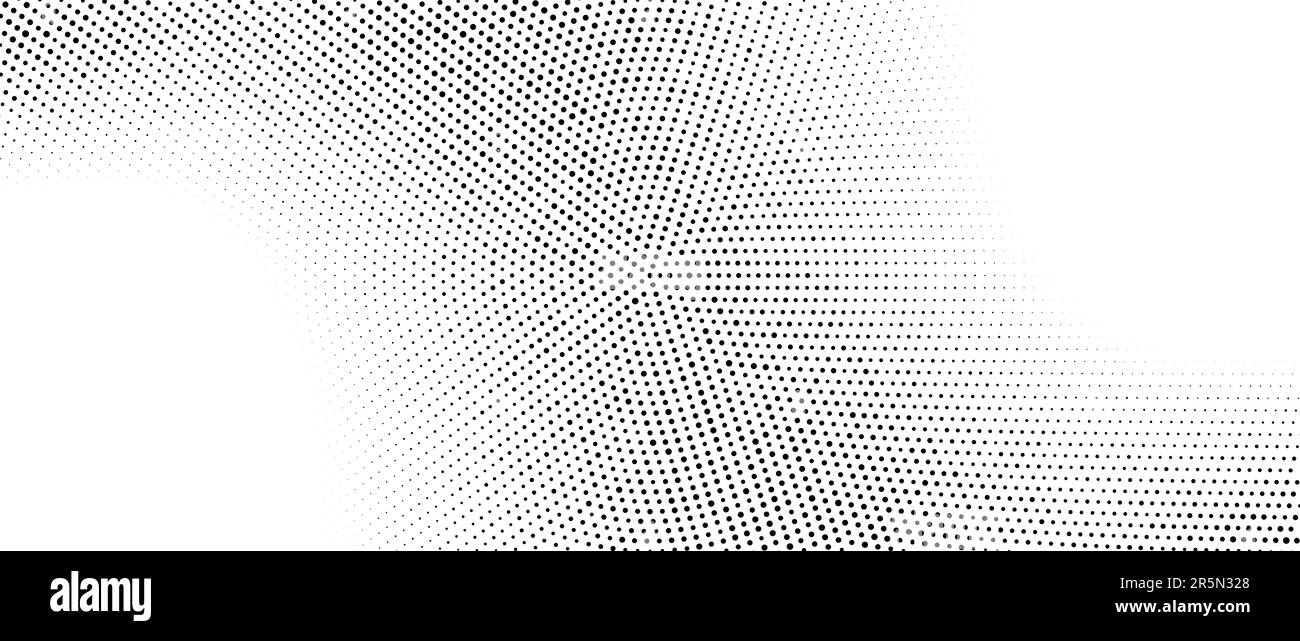 Arrière-plan de dégradé de demi-teinte radial. Texture concentrique en pointillés avec effet de ...