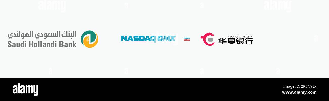 LOGO ALTES CREDIT SUISSE, logo du GROUPE NASDAQ OMX, logo HUAXIA BANK ...