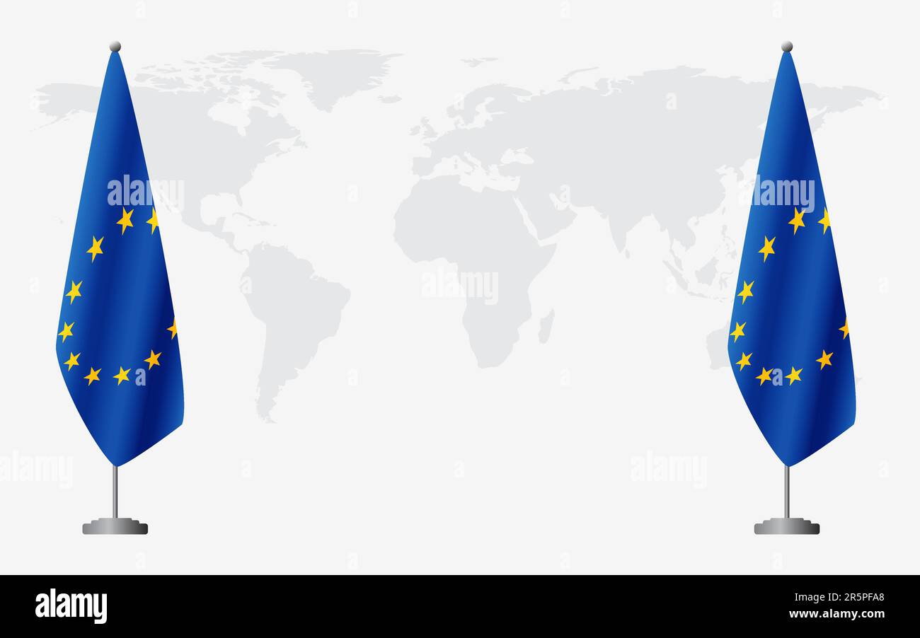 Drapeaux de l'Union européenne et de l'Union européenne pour une ...