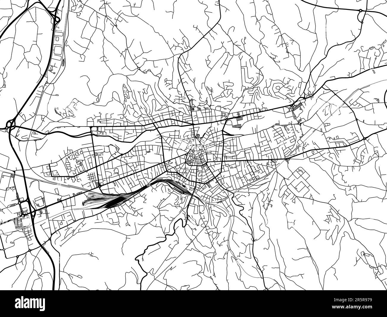 Carte routière de la ville de Brive-la-Gaillarde en France sur fond ...