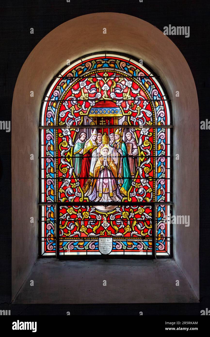France, Eure, Saint-Gregoire-du-Vièvre, église Saint-Gregoire, vitraux ...