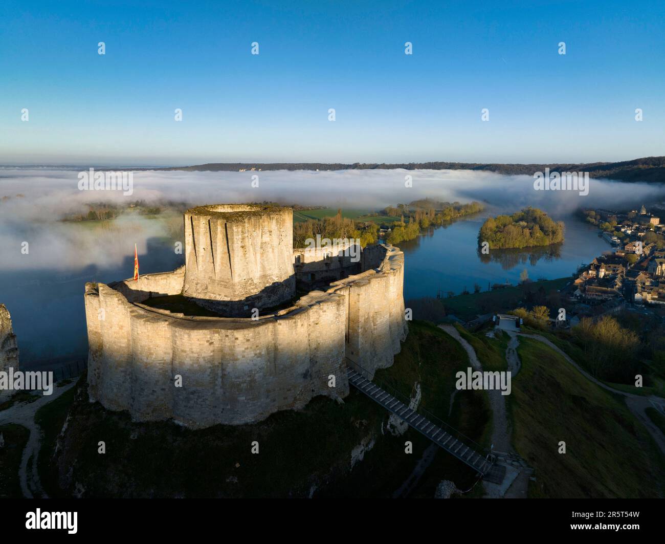 La France, l'Eure, Les Andelys, Château-Gaillard, forteresse du 12ème siècle construit par ...