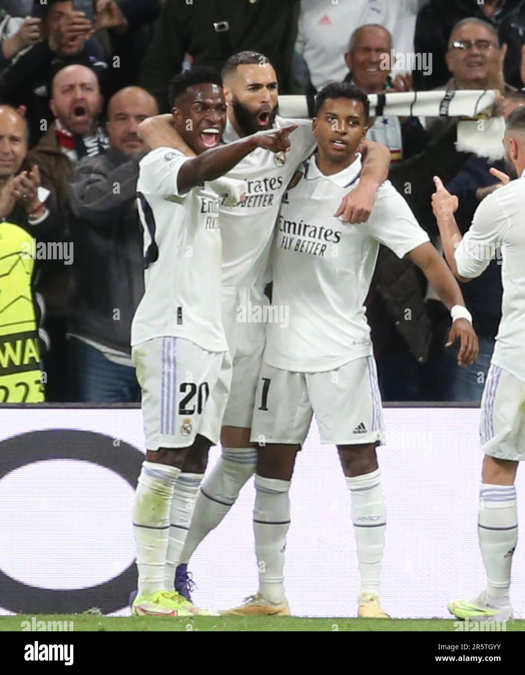But de célébration vin’cius Jœnior du Real Madrid lors de la Ligue des champions de l’UEFA ...