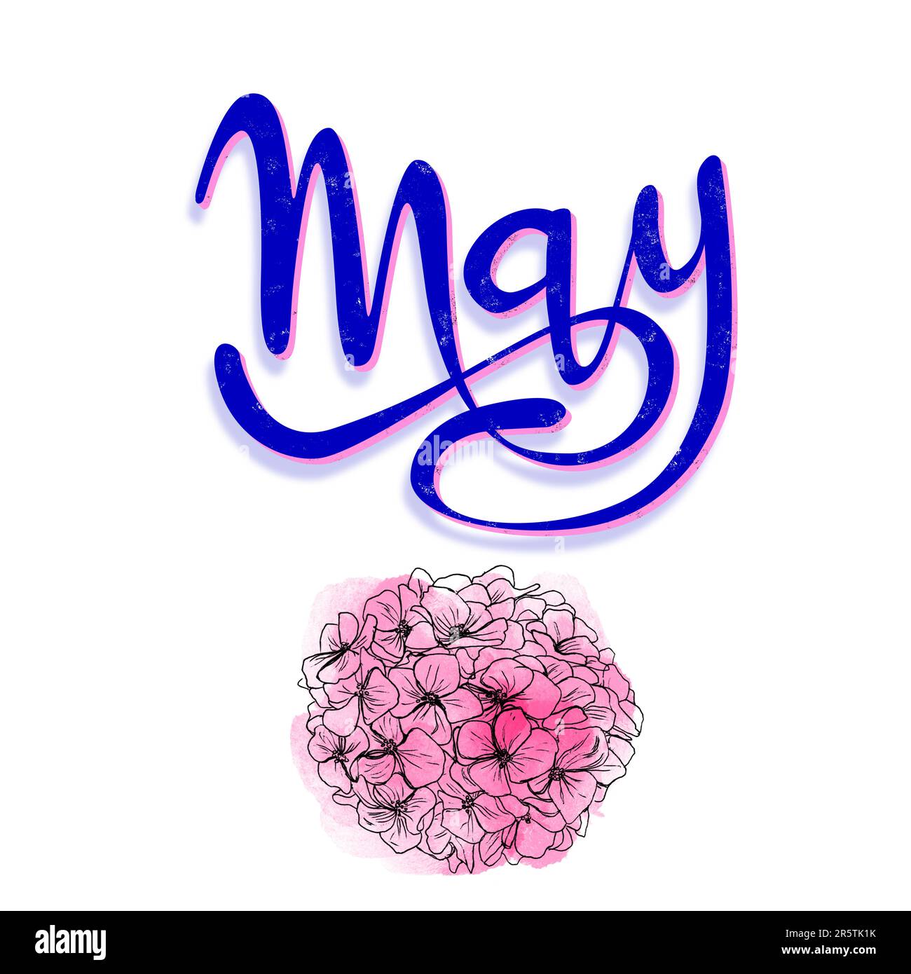 Lettre « May ». Enseigne à lettres manuscrite avec motifs floraux ...