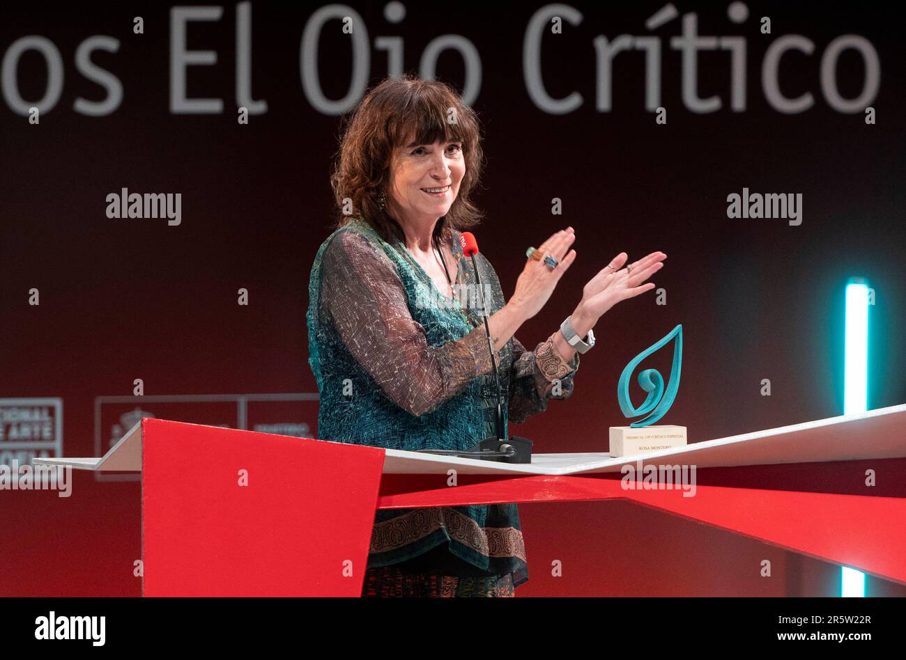 Writer Rosa Montero receives the special award during the XXXIII edition of RNE's 'El Ojo ...