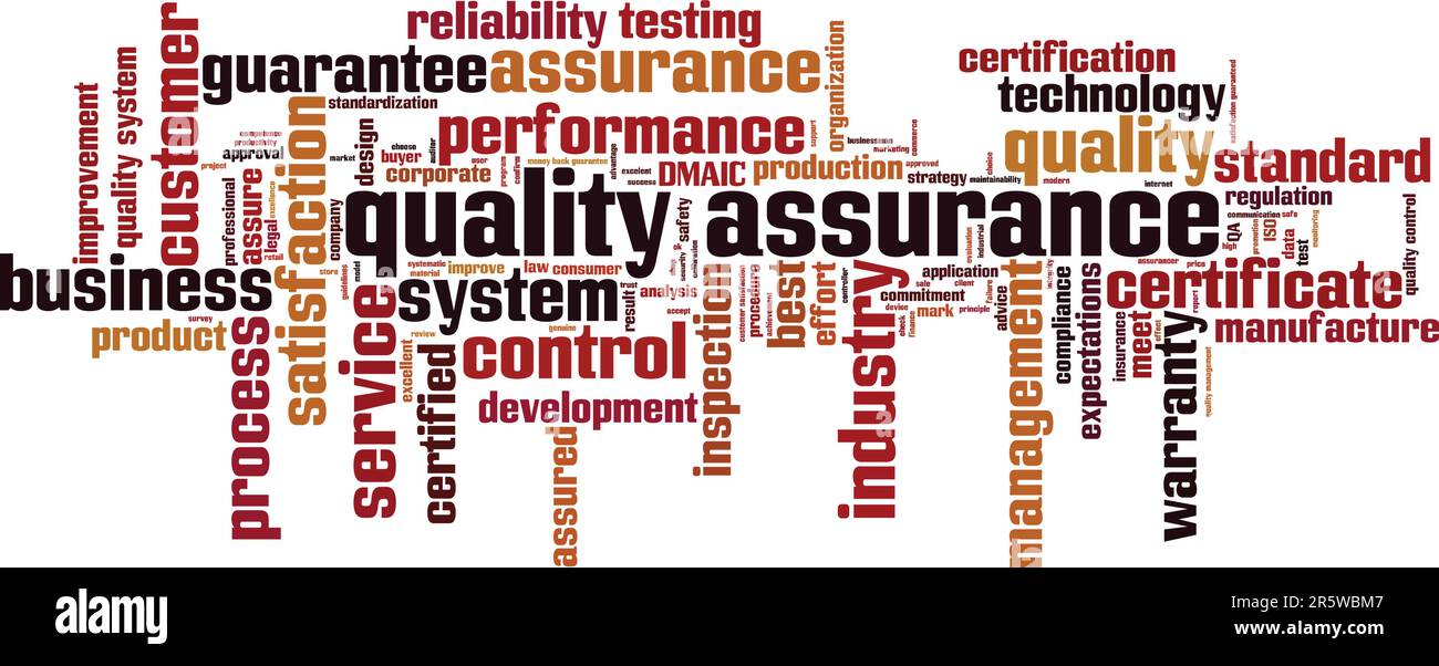 Concept de cloud de l'assurance qualité. Collage de mots sur l ...