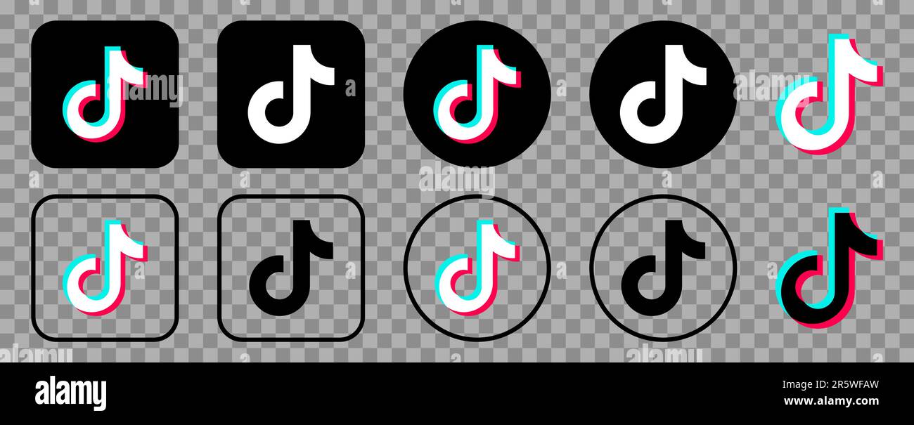 Collection d'icônes Tik Tok. Logos des médias sociaux. Design peut être ...