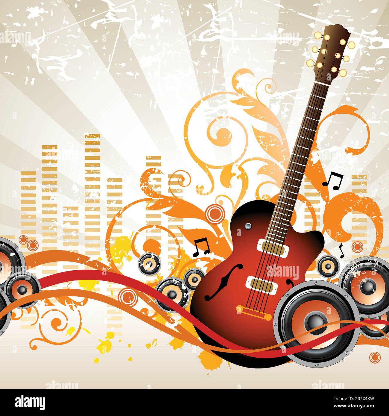 Music musical colour illustration drawing Banque d'images vectorielles ...