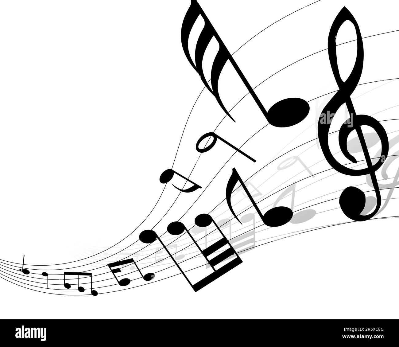 Des notes de musique de fond avec des lignes. Vector illustration Image ...