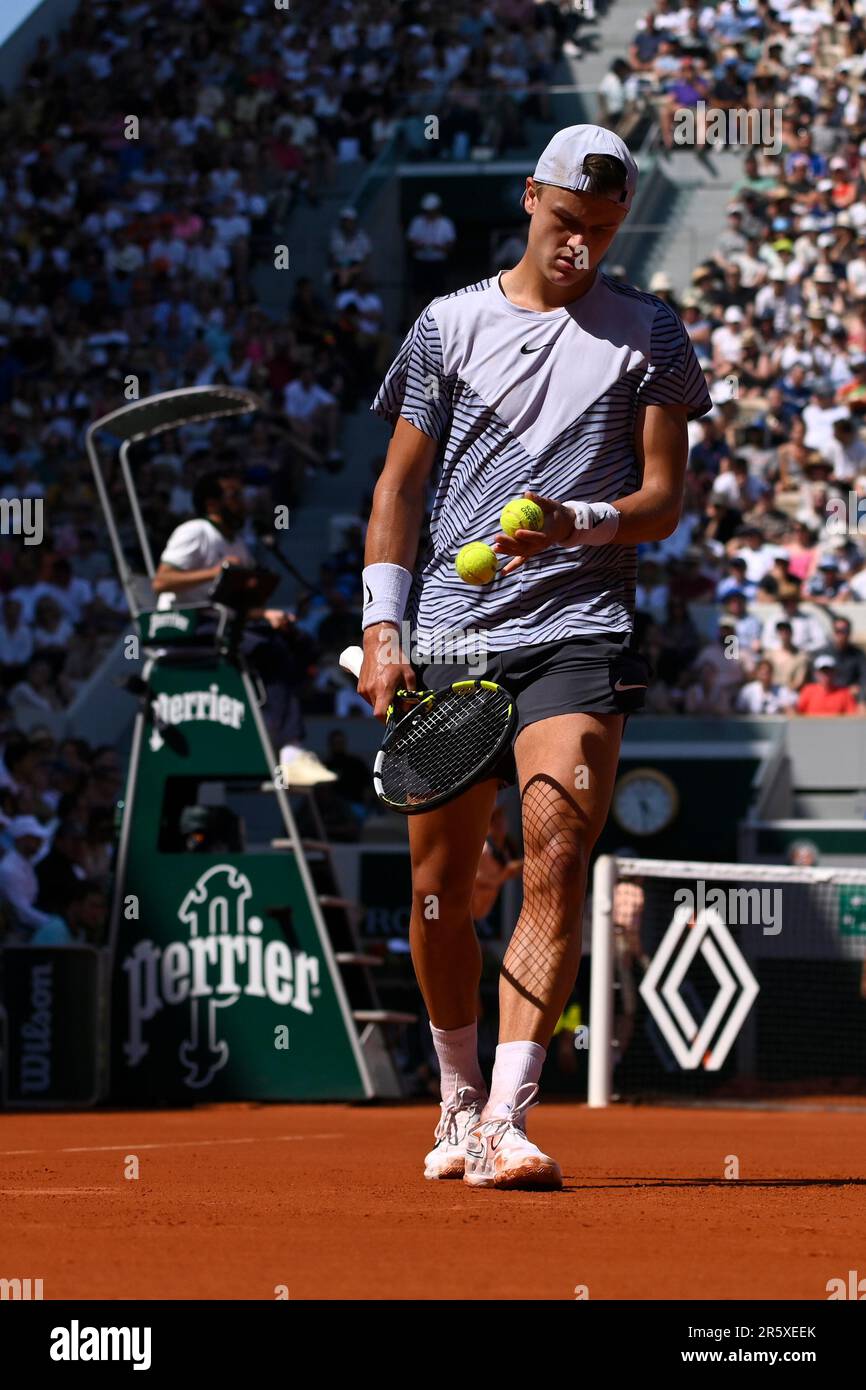 Paris, France. 5th juin 2023. Holger Rune est en compétition lors du quatrième tour masculin ...
