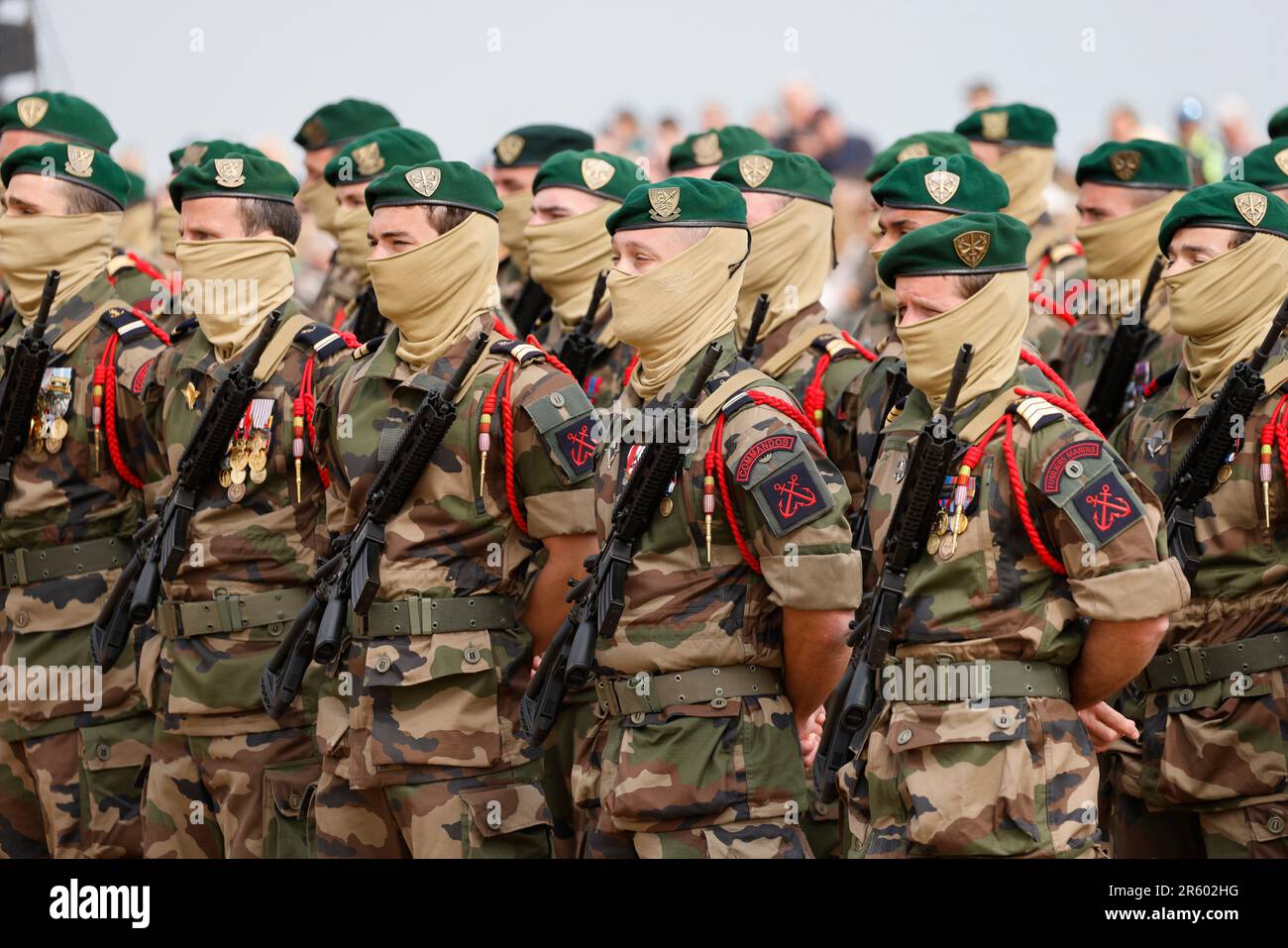 French Commando Marine Navy special forces members attend a ceremony in ...