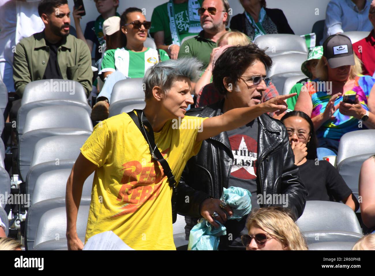 Stockholm, Suède, 6 juin 2023: L'agent Lisa Ek avec son mari lors de la ...