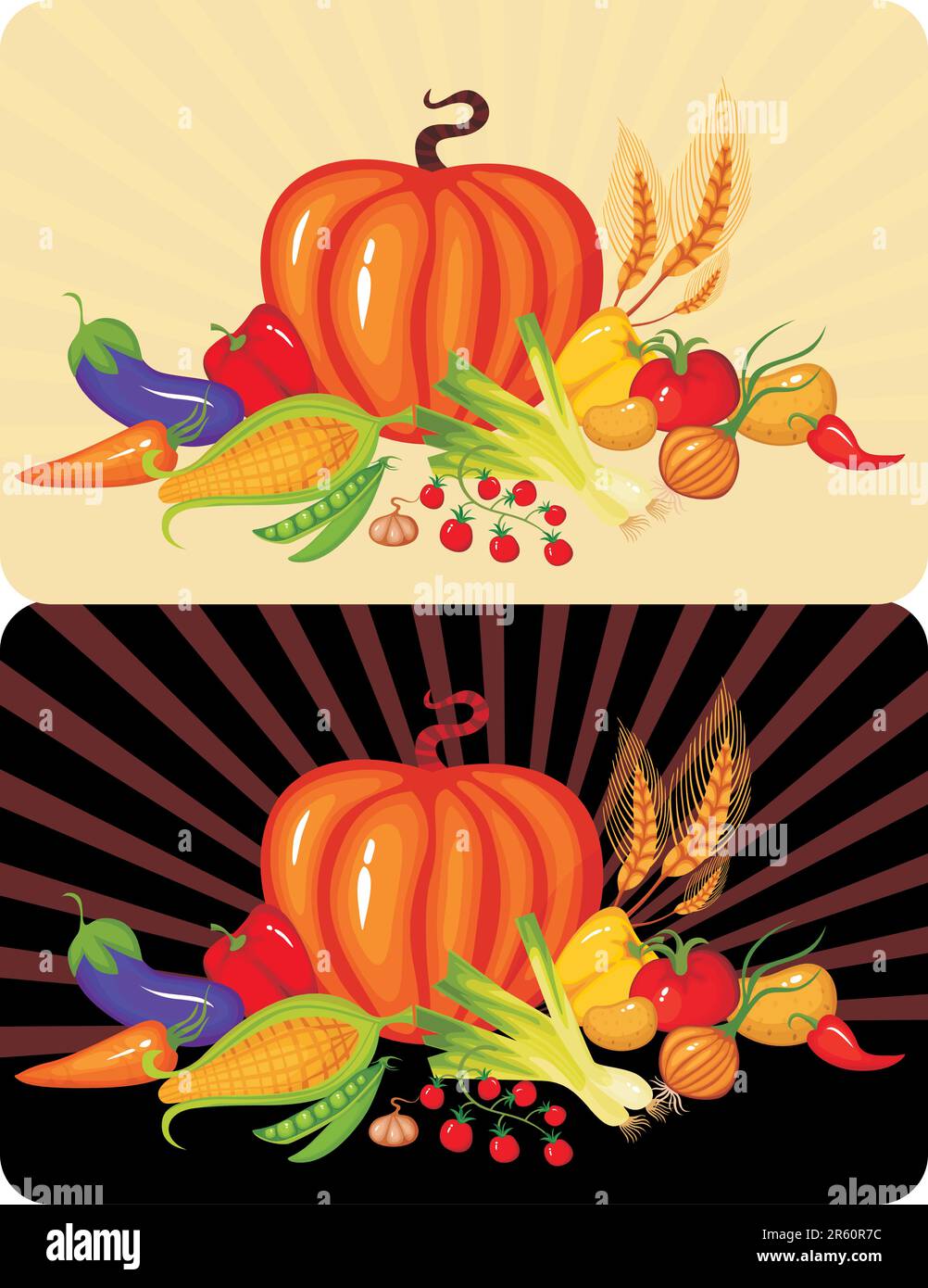 Jardinage de courge Banque d'images vectorielles - Alamy