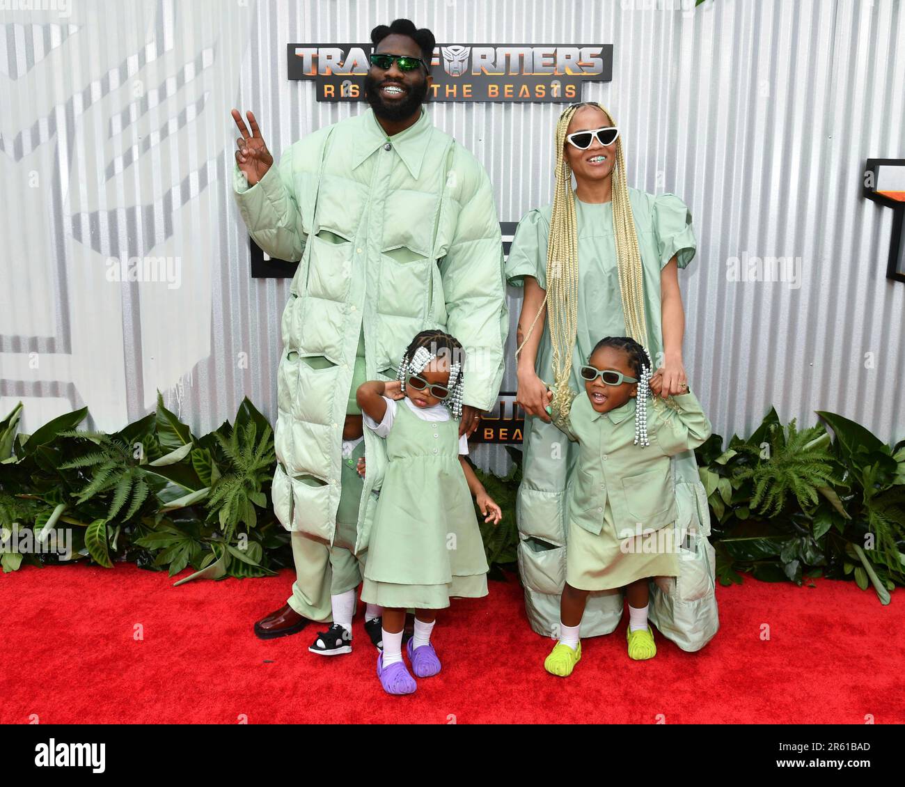 Photo by: NDZ/STAR MAX/IPx 2023 6/5/23 Tobe Nwigwe and family at the premiere of 'Transformers ...