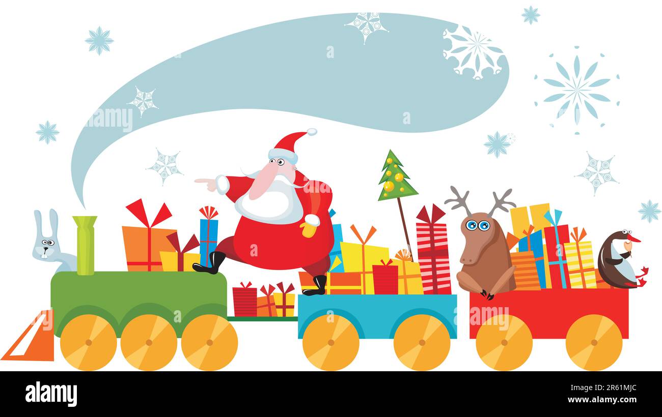 Train de noël Banque d'images vectorielles - Alamy