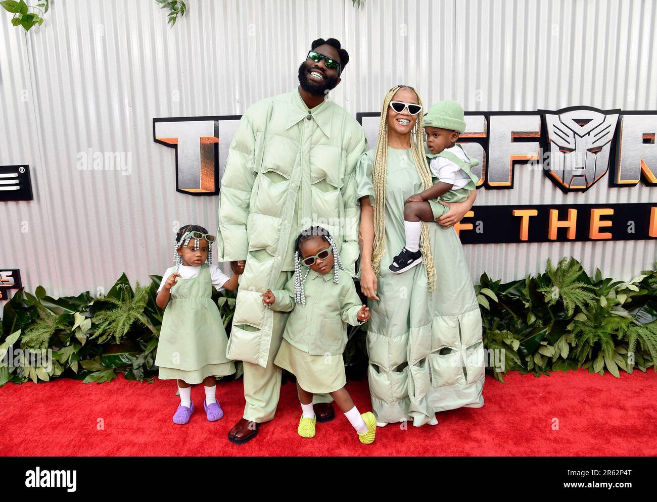 Tobe Nwigwe, center, his wife Martica Fat Nwigwe and children attend ...