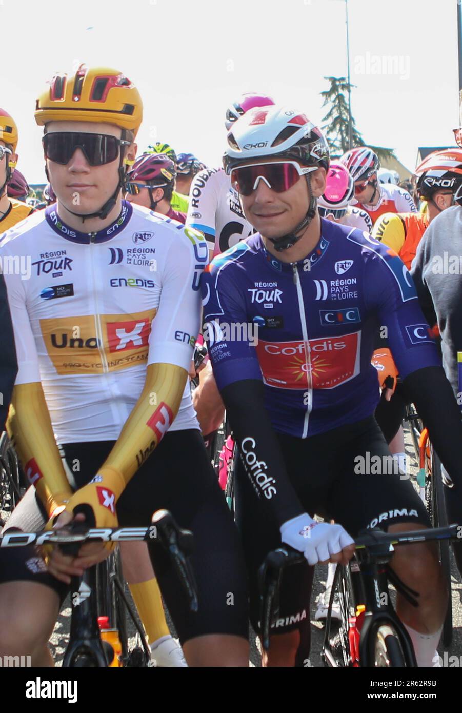 COQUARD Bryan et FREDHEIM Stian pendant le R gion pays de la Loire Tour 2023, UCI Europe Tour ...