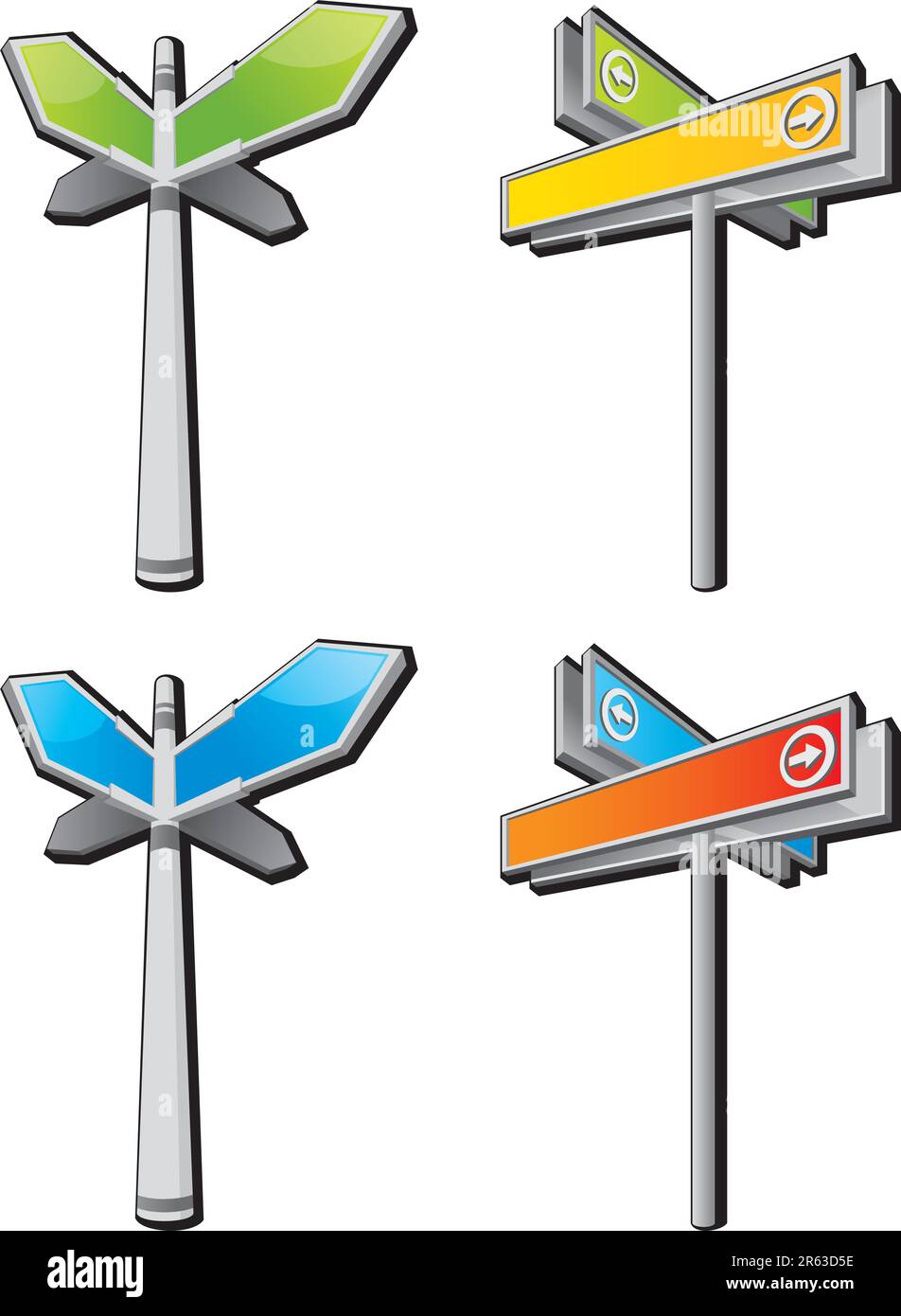 Poteau indicateur de flèche Banque d'images vectorielles - Alamy