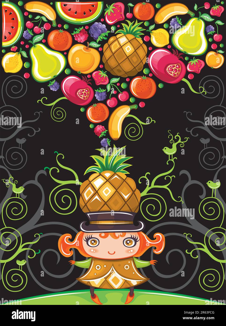 Différents types de fruits délicieux combinés dans une forme de fruits ...