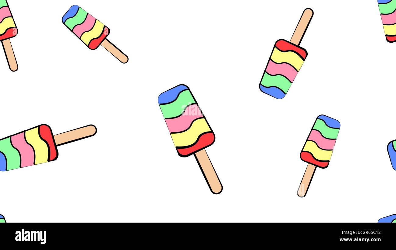 crème glacée popsicle sur un bâton sur fond blanc, illustration ...