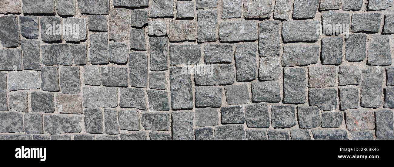 Pavage texture de la chaussée. Vue sur le dessus de la chaussée pavée ...