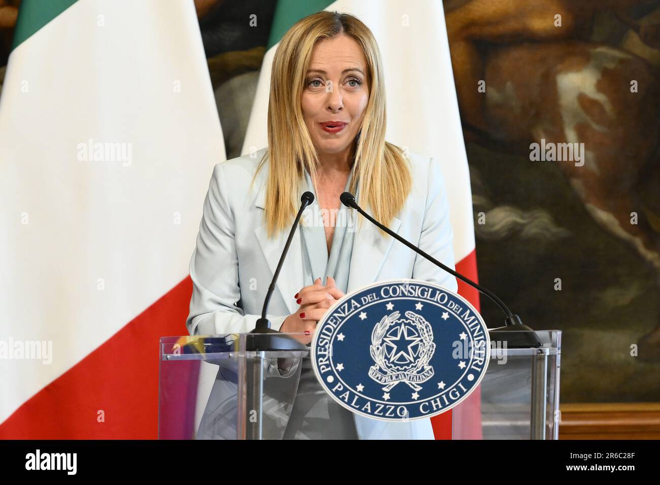 Rome, Italie. 08th juin 2023. Le Premier ministre, Giorgia Meloni ...