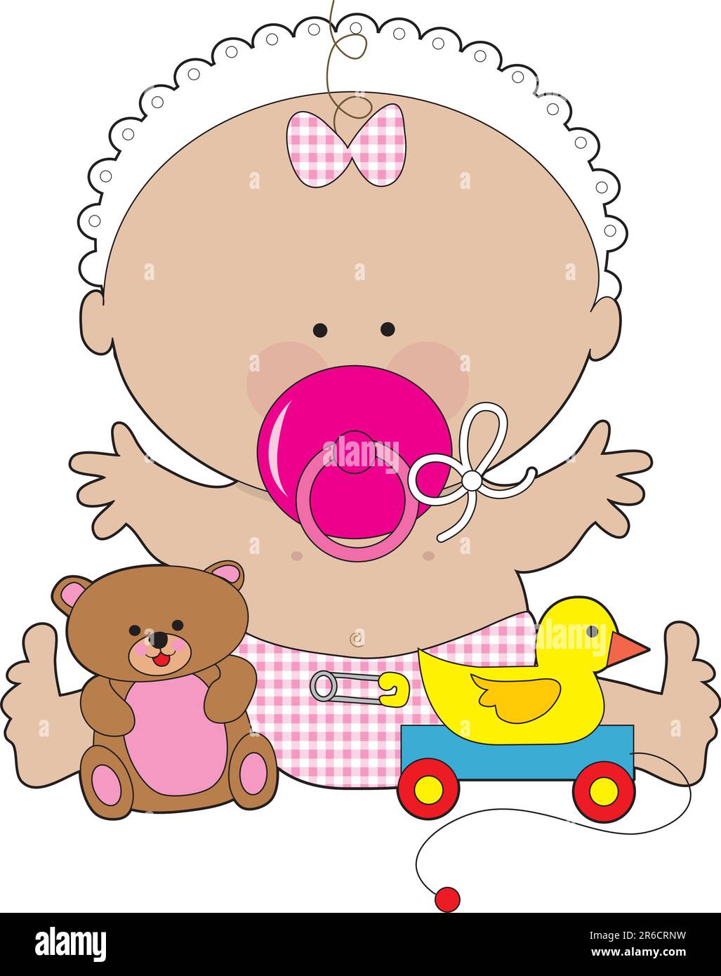 Enfant avec une tétine dans la bouche Banque d'images vectorielles - Alamy