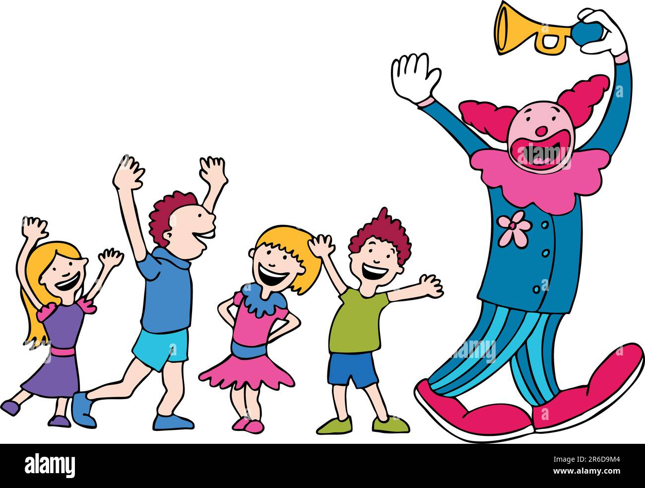 à la queue leu leu enfants Banque d'images vectorielles - Alamy