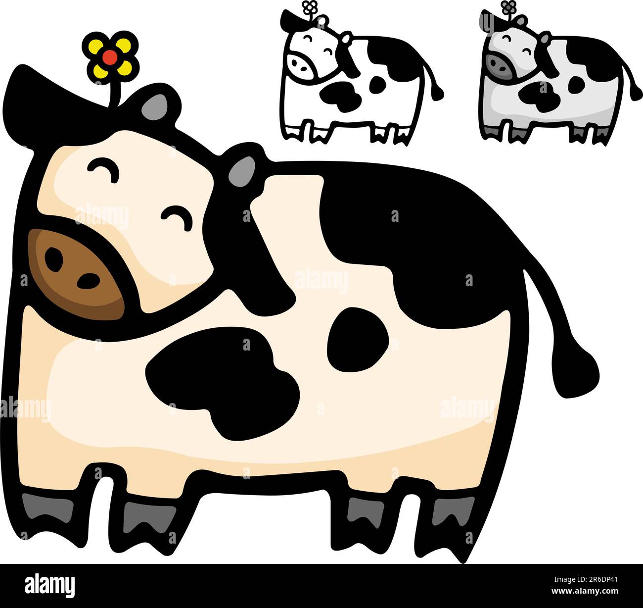 Une jolie illustration de dessin animé de vache Image Vectorielle Stock ... Une jolie illustration de dessin animé de vache Image Vectorielle Stock ...