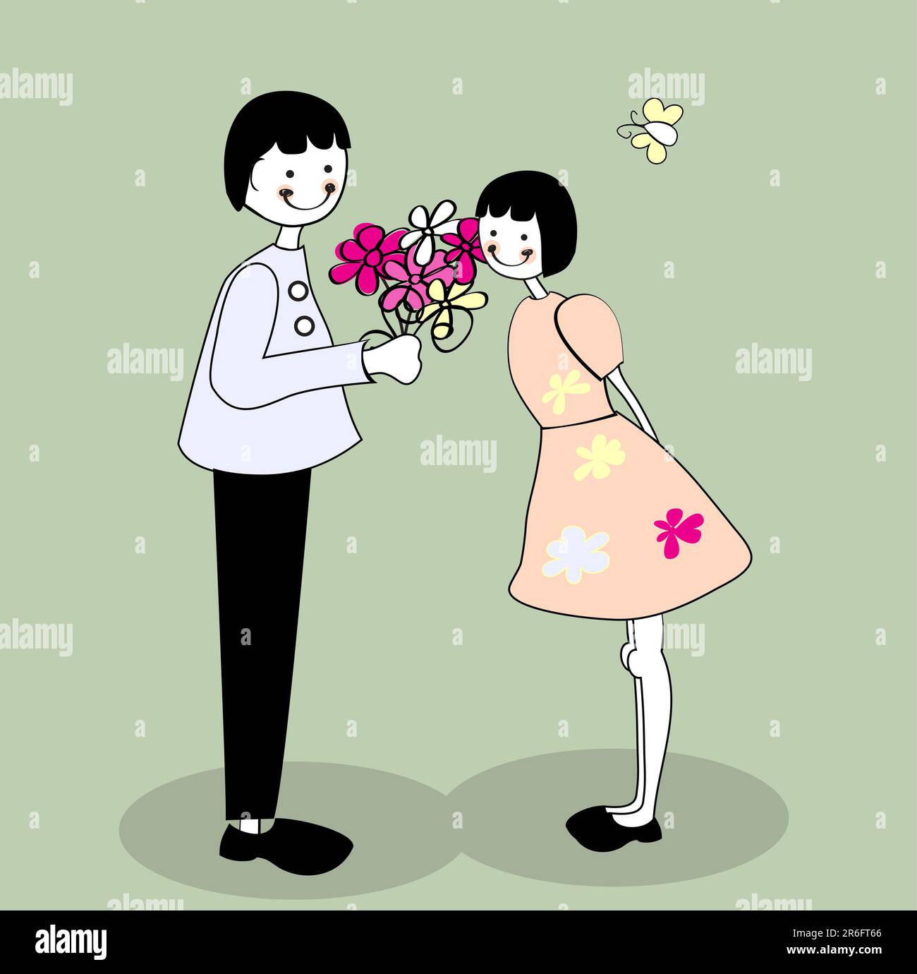 Garcon et fille dessin Banque d'images vectorielles - Alamy