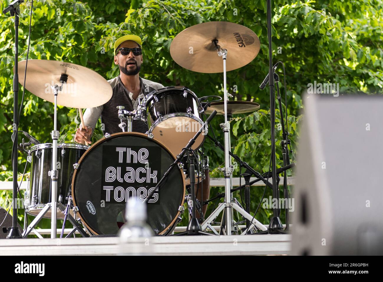 Seattle, États-Unis. 20 mai 2023. Groupe de Seattle The Black Tones jouant un concert gratuit à ...