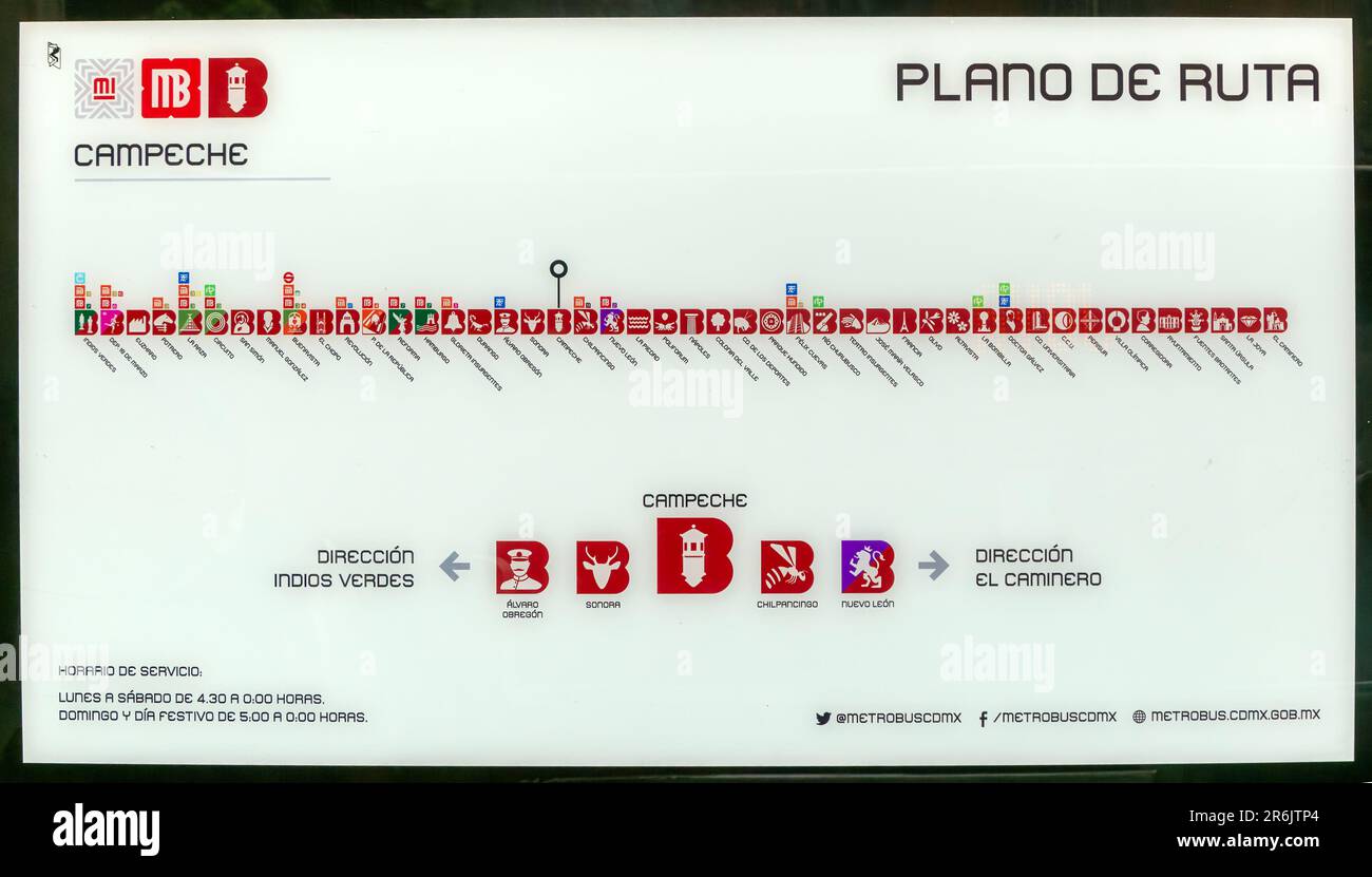 Carte routière du système de transport en commun Metrobus Gare de ...