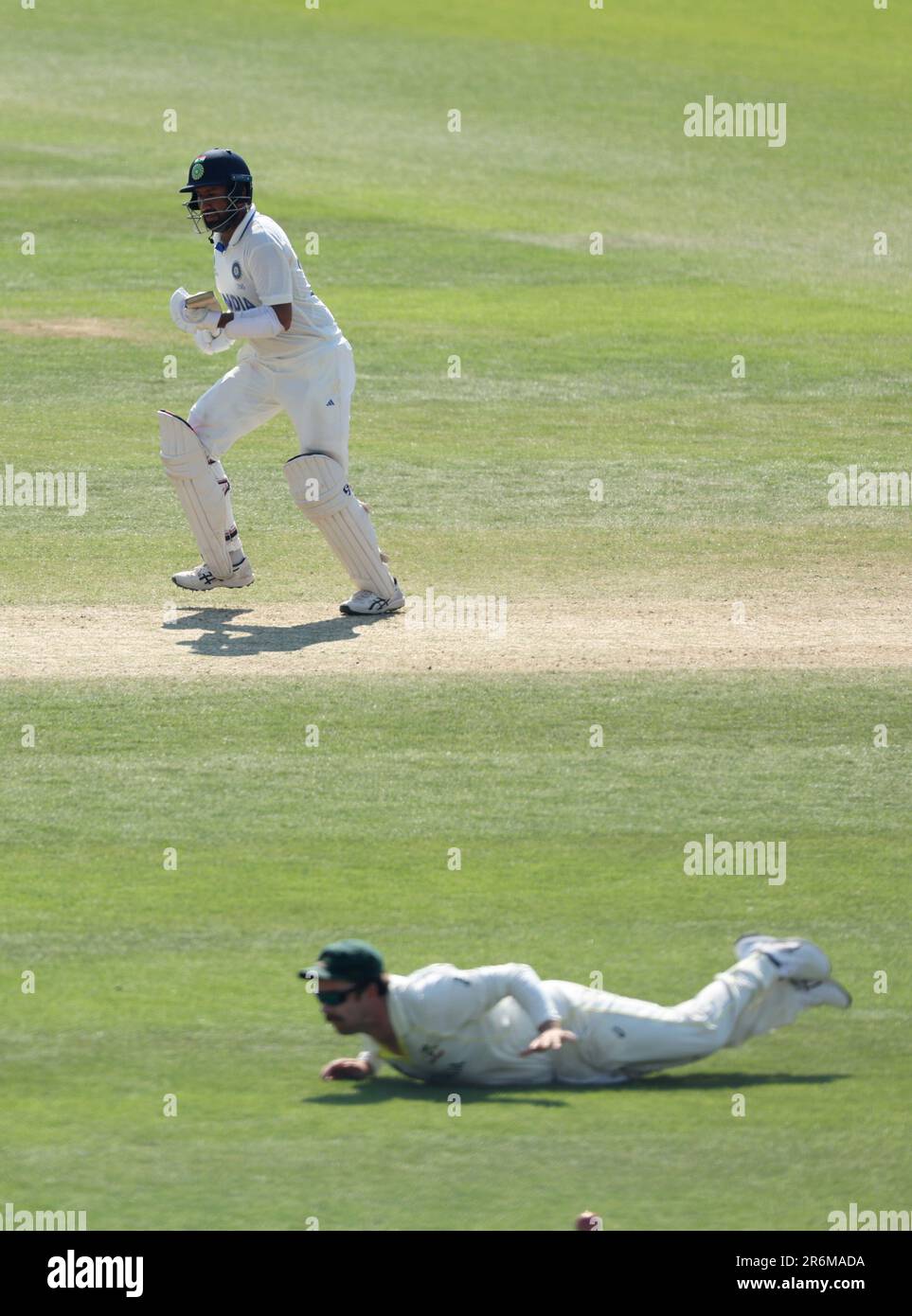 En Inde, le Cheteshwar Pujara bat pendant le quatrième jour du match de ...