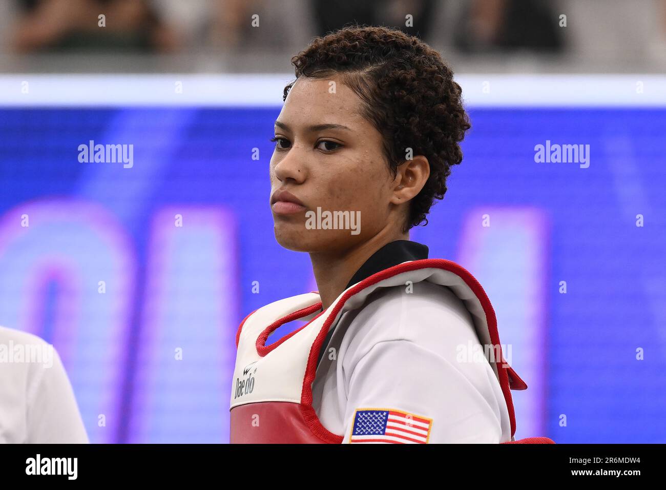Jade JONES (GBR) contre Faith DILLON (USA) pendant les demi-finales de ...
