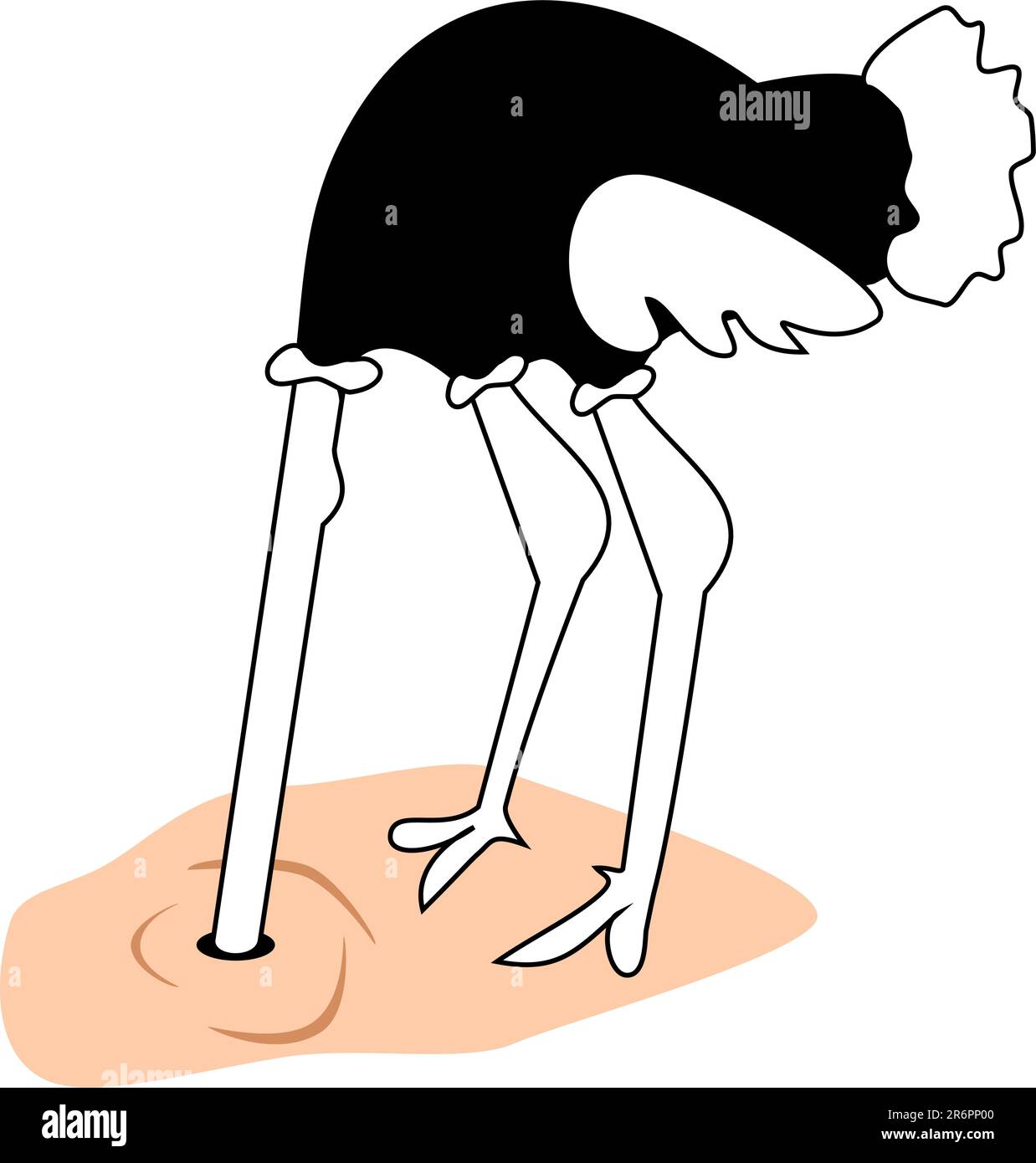 Autruche avec sa tête enfouie dans le sable Banque de photographies et ...