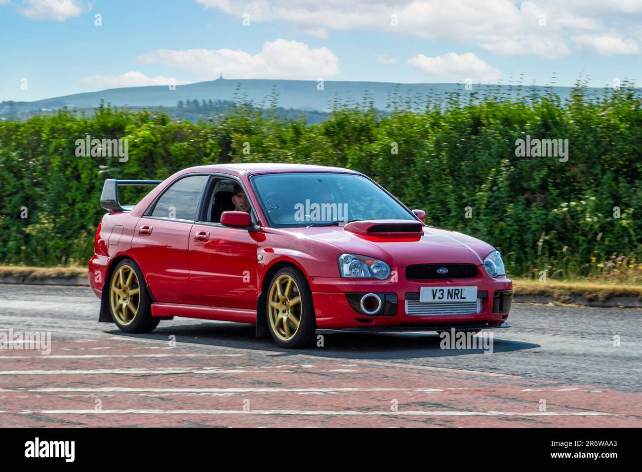 2004 Red Subaru Impreza WRX Turbo au Classic & Performance Motor Show à ...