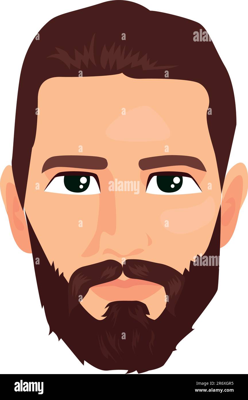 Icône visage de barbe. Elément vectoriel coloré de la collection de ...