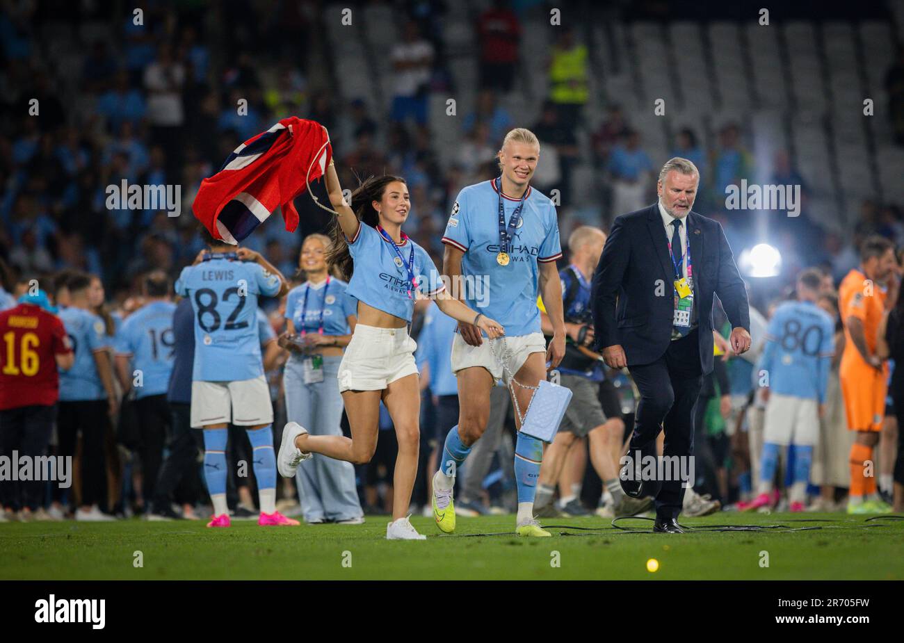 Istanbul, Turquie. 10th juin 2023. Erling Haaland (ville) mit Freundin ...