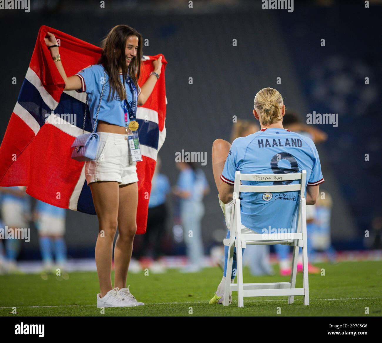 Istanbul, Turquie. 10th juin 2023. Erling Haaland (ville) mit Freundin ...