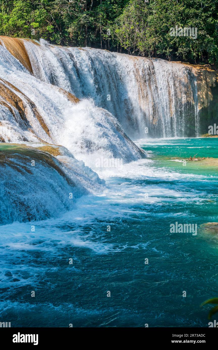 Les Cascadas de Agua Azul (en espagnol pour 'Blue Water Waterfall ...